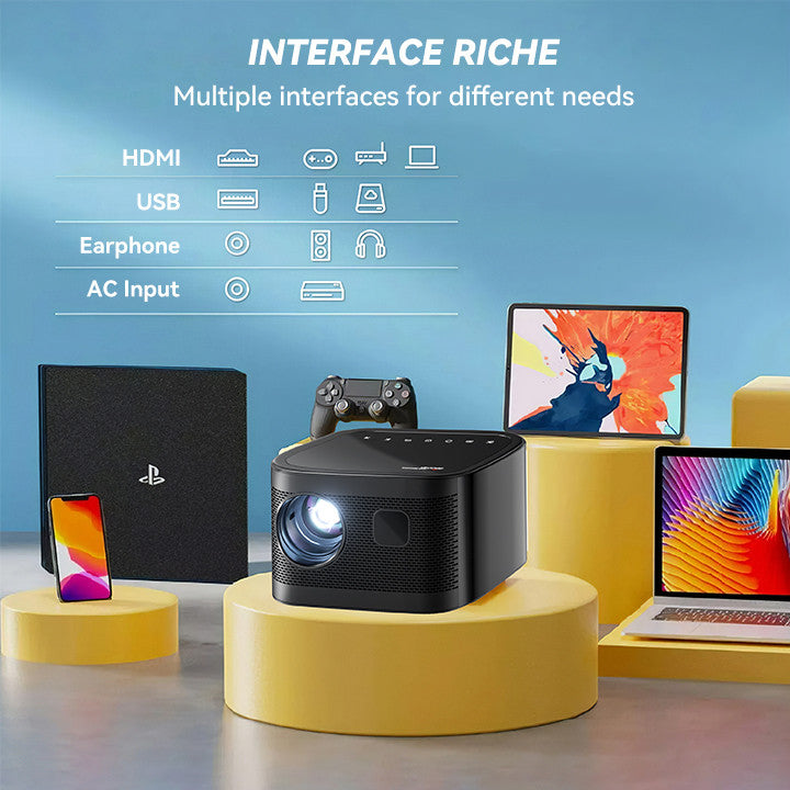 HYTOBP Y8 Projector | LED+LCD, FHD LED+4 1080P | 180 ANSI Lumens | Aut